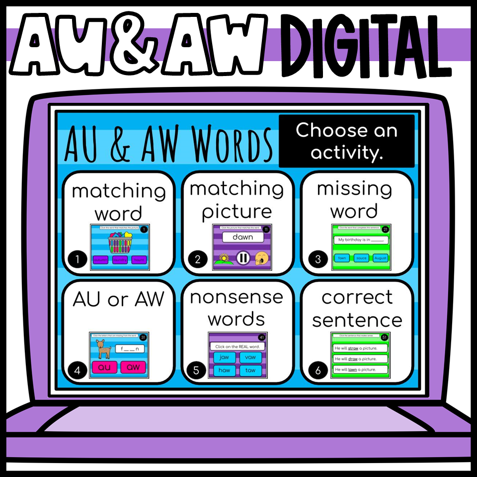 Interactive AU and AW Digital Learning Google Classroom Slides | Made ...