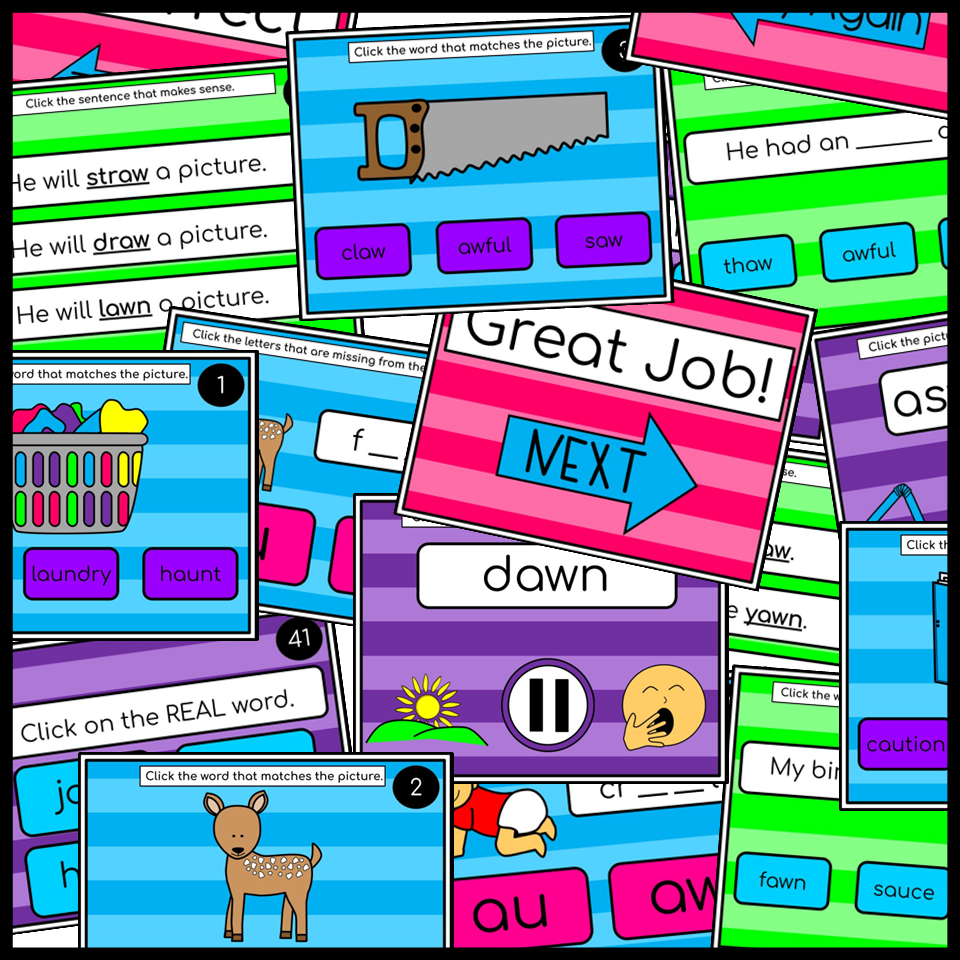 Interactive AU and AW Digital Learning Google Classroom Slides | Made ...