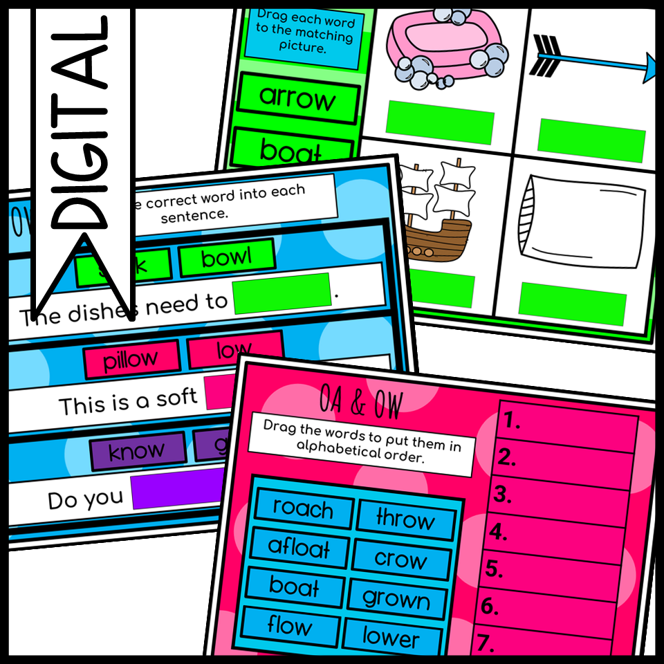 OA and OW Movable Phonics | Google Classroom | Made By Teachers