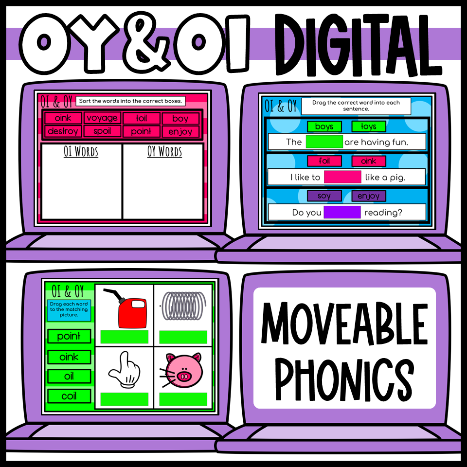 OI and OY Digital Learning | Google Classroom | Movable Phonics | Made ...