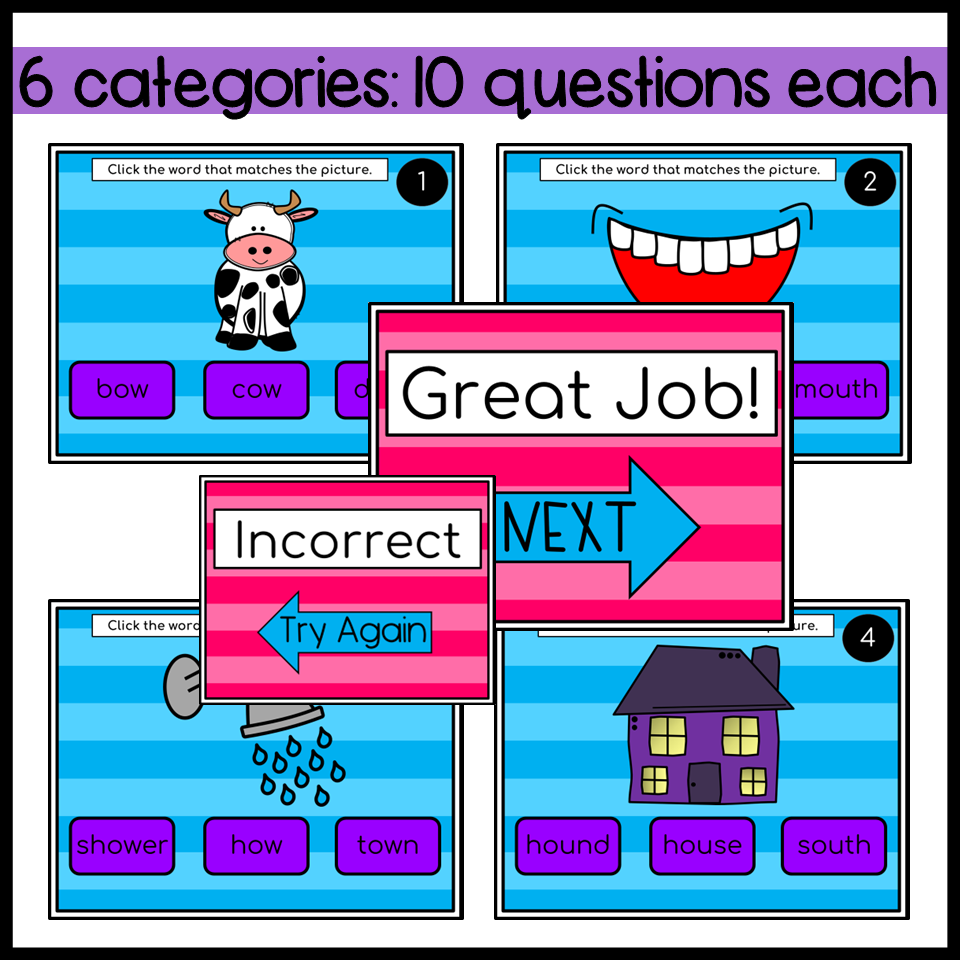 OU and OW Interactive Google Slides: Digital Learning | Made By Teachers