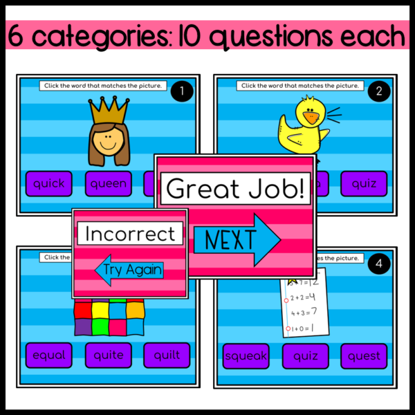QU Words Interactive Slides for Google Classroom l Digital Learning ...