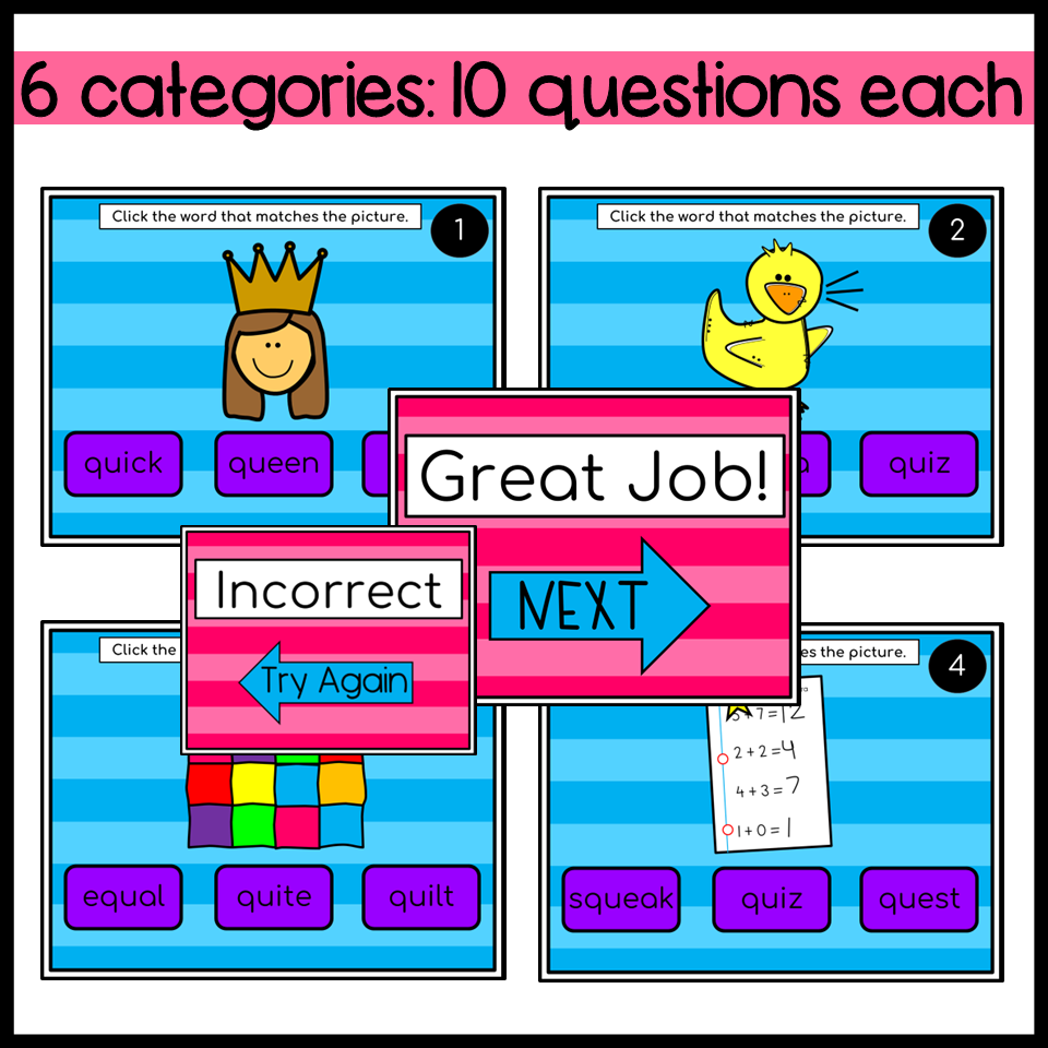 QU Words Interactive Slides for Google Classroom l Digital Learning ...