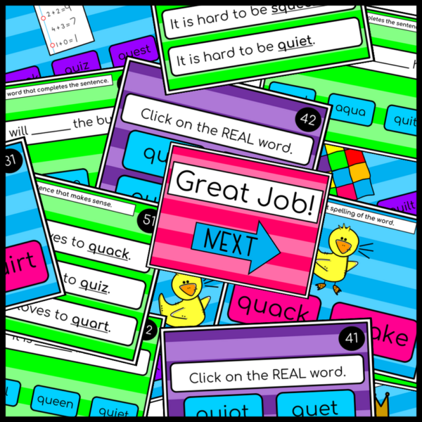 QU Words Interactive Slides for Google Classroom l Digital Learning ...
