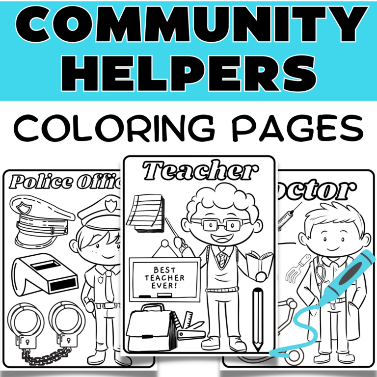 Community Helpers Coloring Pages | Labor Day Coloring Sheets - Made By ...