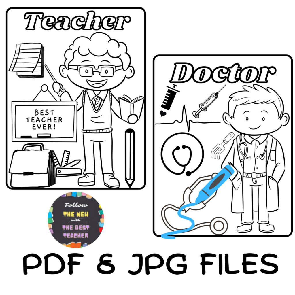 Community Helpers Coloring Pages | Labor Day Coloring Sheets | Made By ...