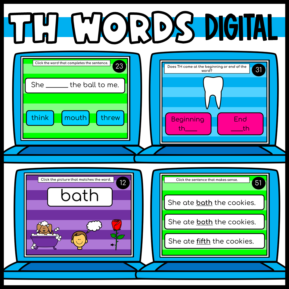 Th Words Interactive Slides for Google Classroom l Digital Learning ...