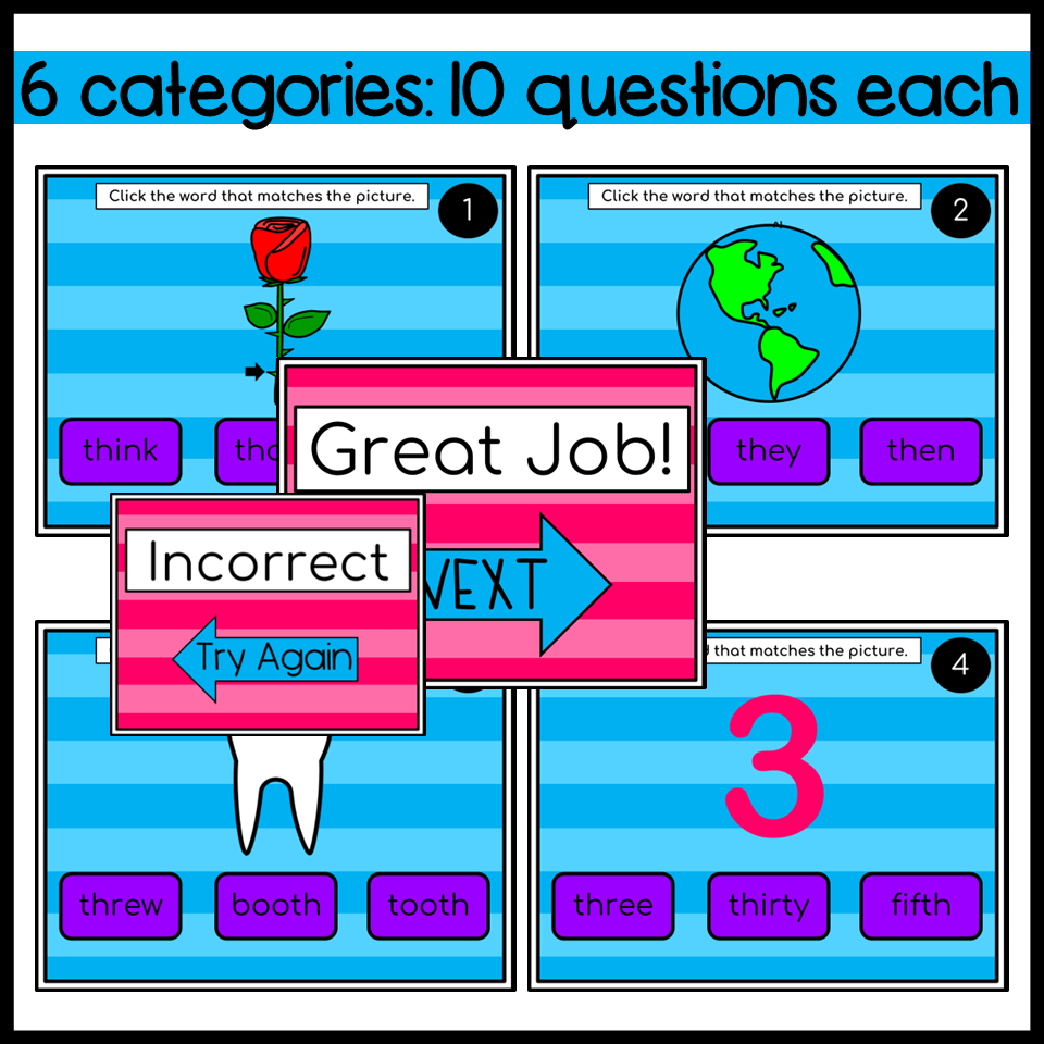 Th Words Interactive Slides for Google Classroom l Digital Learning ...