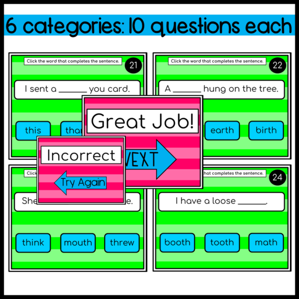 Th Words Interactive Slides for Google Classroom l Digital Learning ...