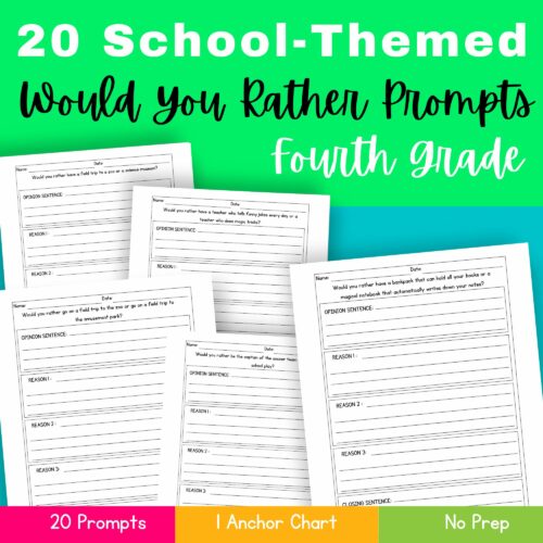 School Themed Would Your Rather Writing Prompts | Made By Teachers