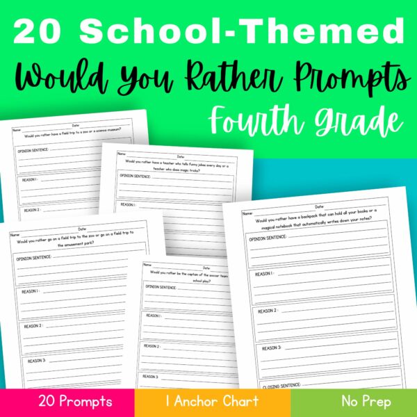 School Themed Would Your Rather Writing Prompts | Made By Teachers
