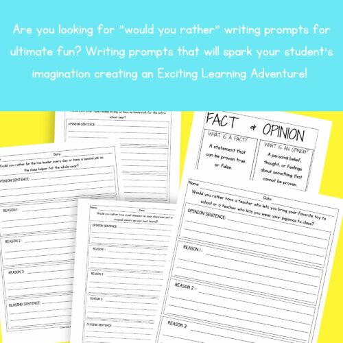 School Themed Would Your Rather Writing Prompts | Made By Teachers