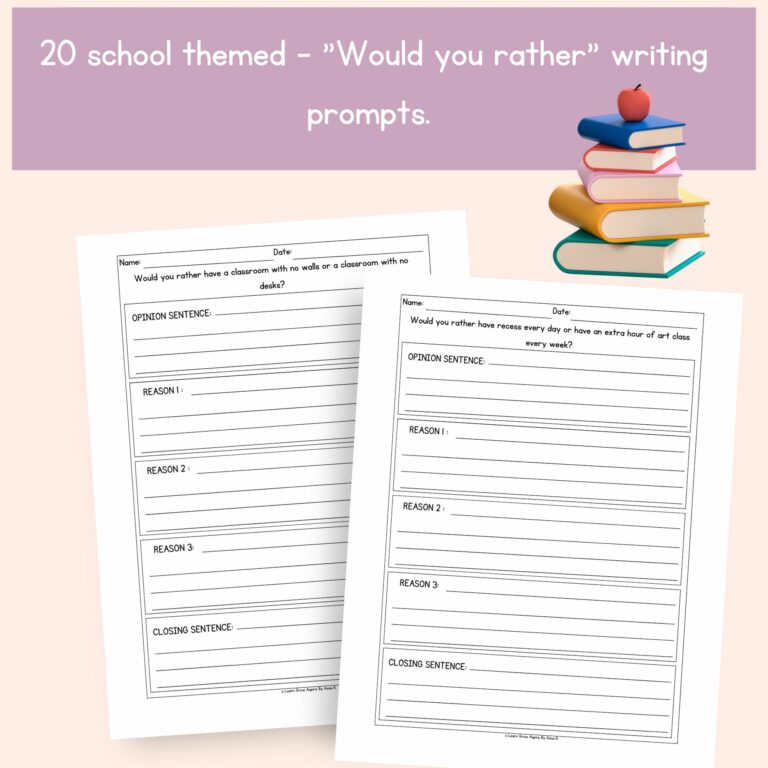 School Themed Would Your Rather Writing Prompts | Made By Teachers