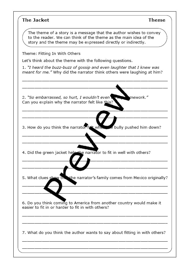 Gary Soto "The Jacket" worksheets | Made By Teachers