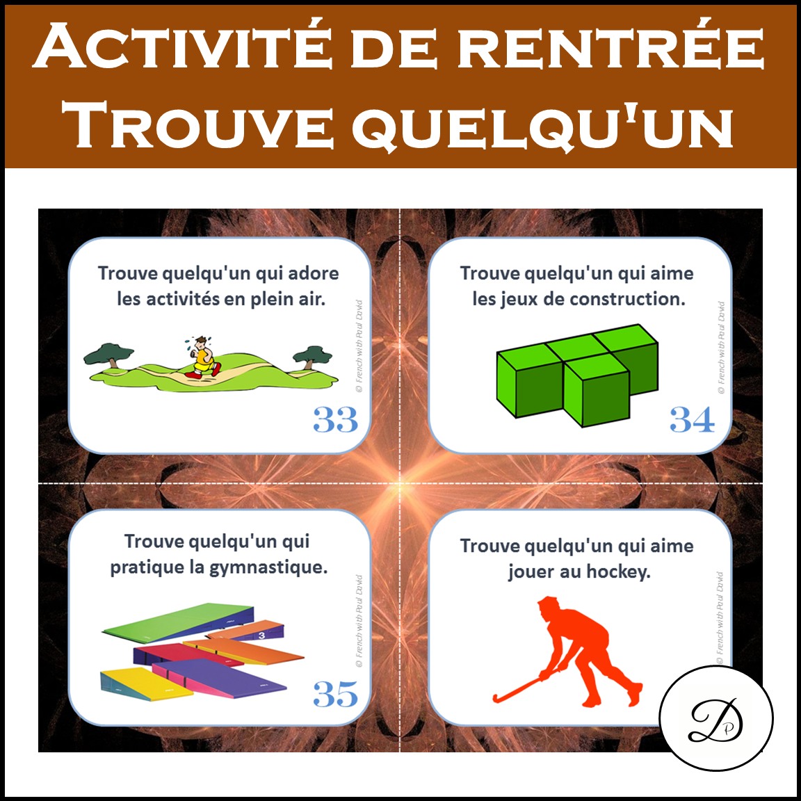 Rentrée scolaire -Trouve quelqu'un /French icebreakers back to school ...