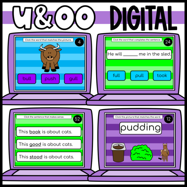 U and OO Words Google Classroom Interactive Slides l Digital Learning ...