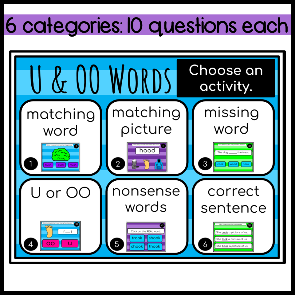 U and OO Words Google Classroom Interactive Slides l Digital Learning ...
