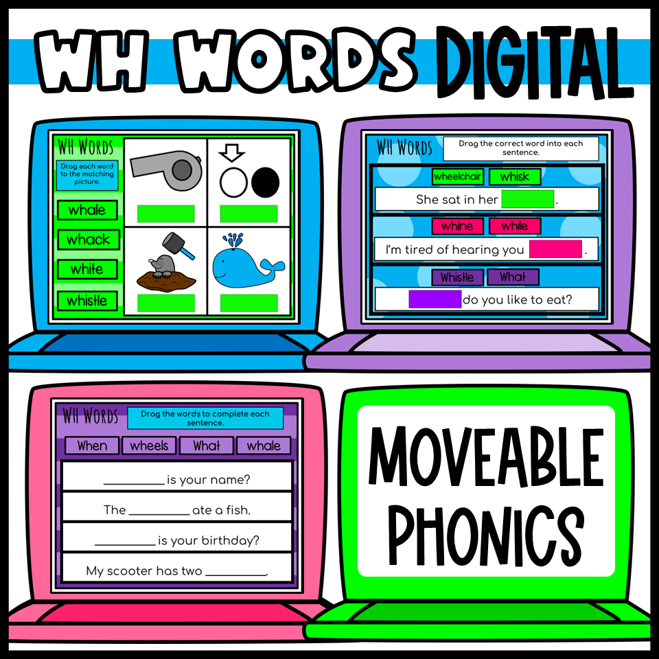 WH Words Digital Learning | Google Classroom | Movable Phonics | Made ...