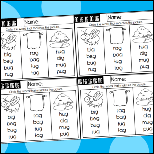 AG EG IG OG and UG Word Family Exit Slips | Made By Teachers