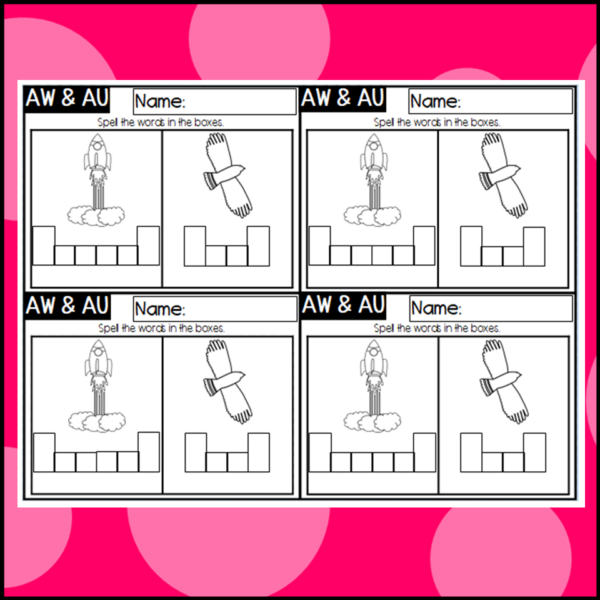 AU and AW Words Exit Slips | Made By Teachers