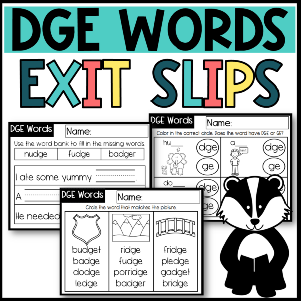 DGE Words Exit Tickets | Made By Teachers