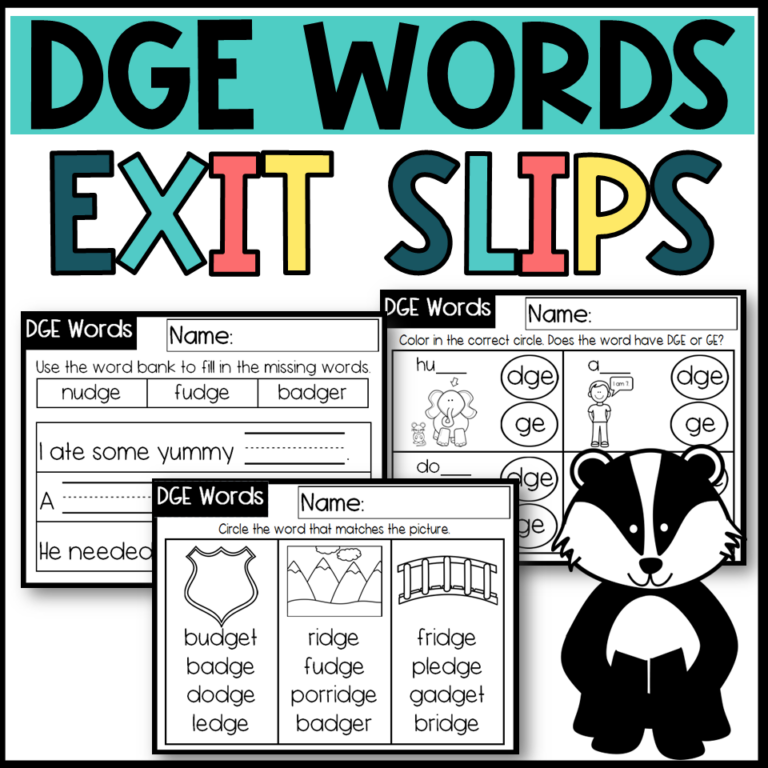 DGE Words Exit Tickets | Made By Teachers