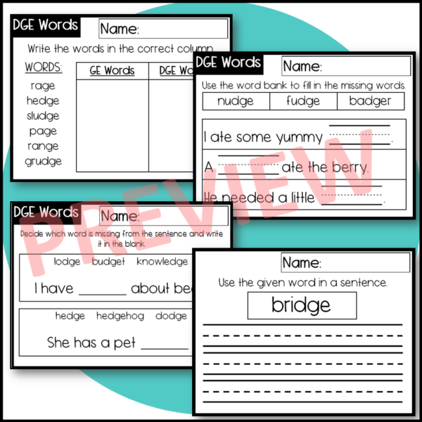 DGE Words Exit Tickets | Made By Teachers