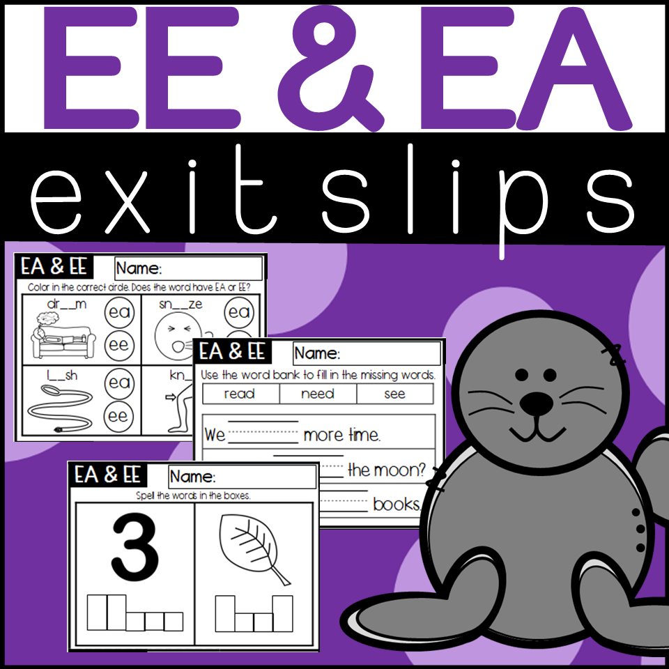 EA and EE Words Exit Slips | Made By Teachers