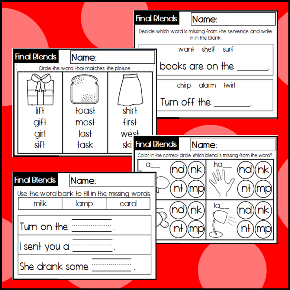 Ending Blends Phonics Exit Slips | Made By Teachers