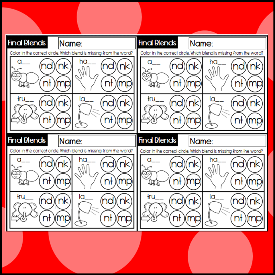 Ending Blends Phonics Exit Slips | Made By Teachers