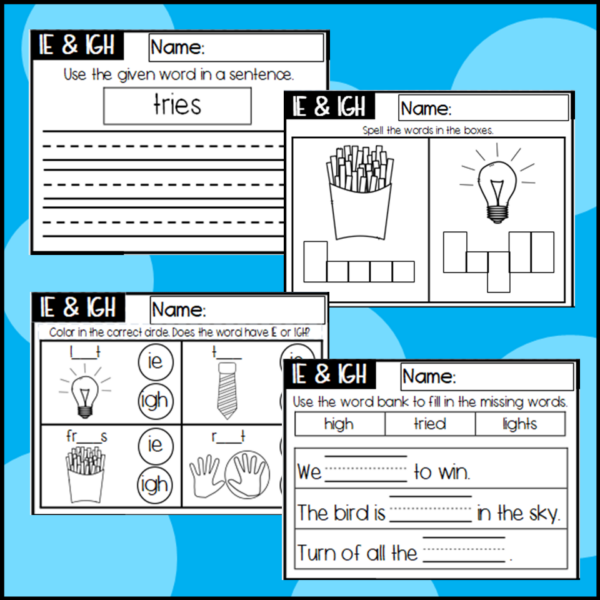 IE and IGH Phonics Exit Slips | Made By Teachers