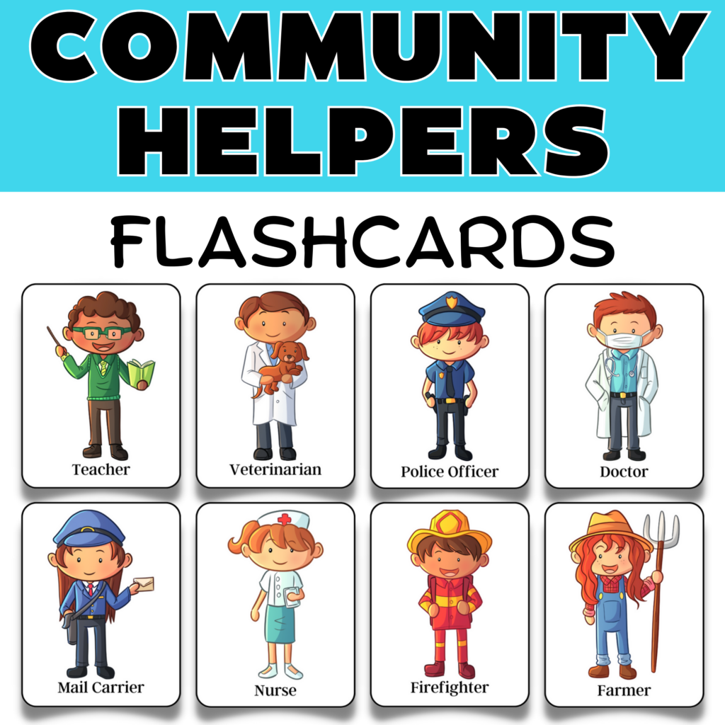 Community Helpers Flashcards -Labor Day Flashcards - English Vocabulary ...