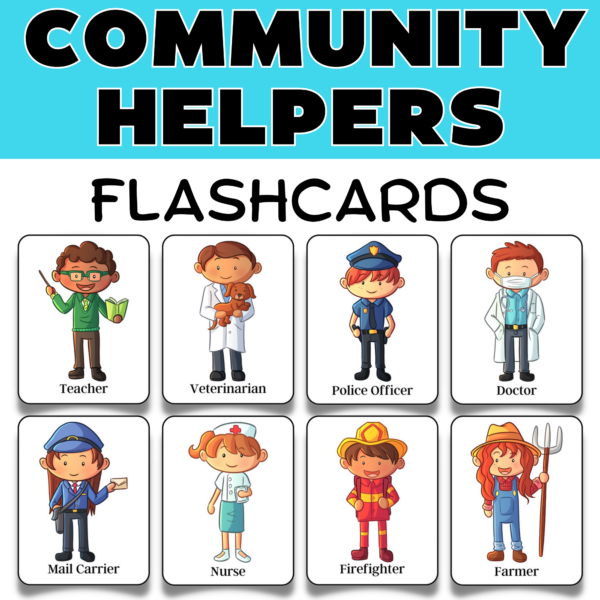 Community Helpers Flashcards -Labor Day Flashcards - English Vocabulary ...