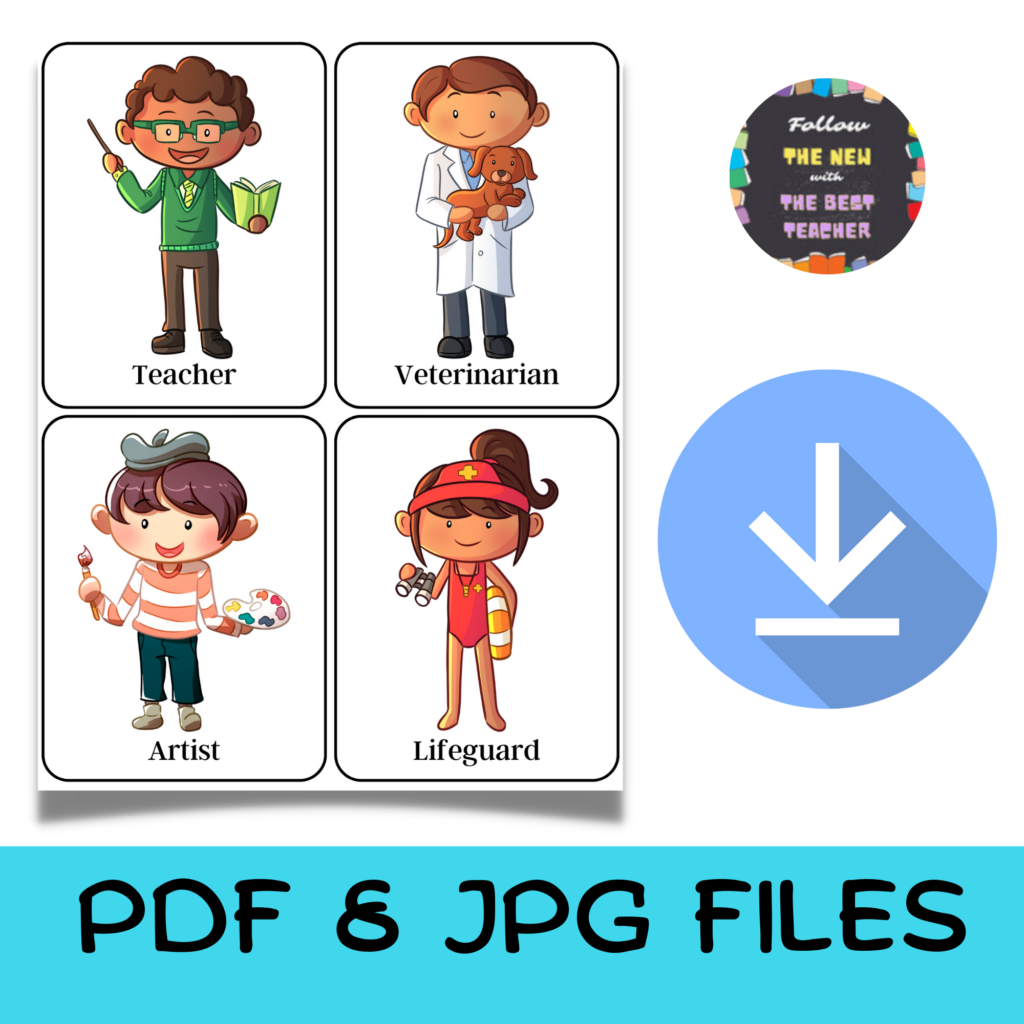 Community Helpers Flashcards -Labor Day Flashcards - English Vocabulary ...