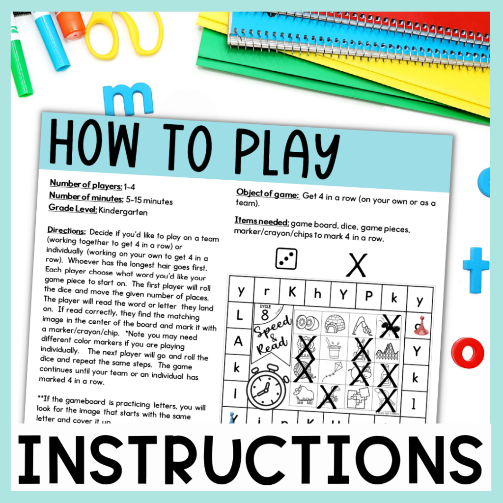 Kinder Speed & Read Game Boards | Low Prep Phonics Activity | EL Skills ...