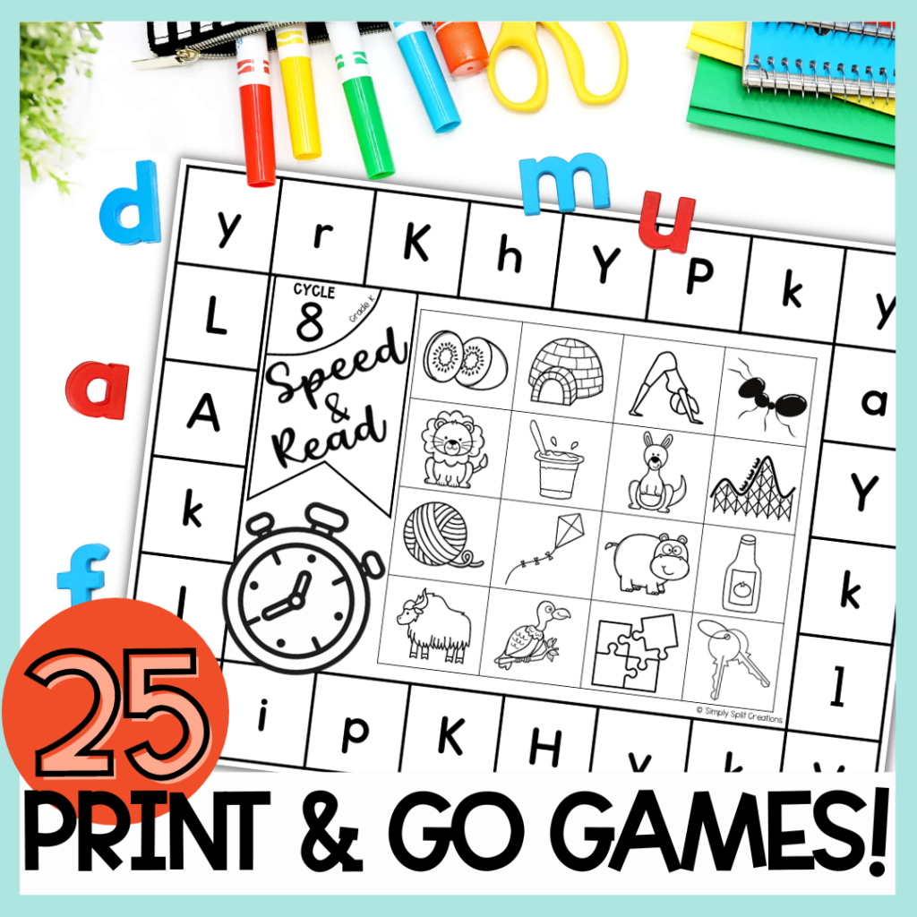 Kinder Speed & Read Game Boards | Low Prep Phonics Activity | EL Skills ...