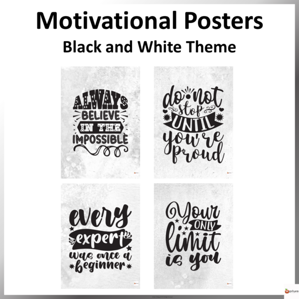 Motivational Posters Classroom Decor Black and White | Made By Teachers