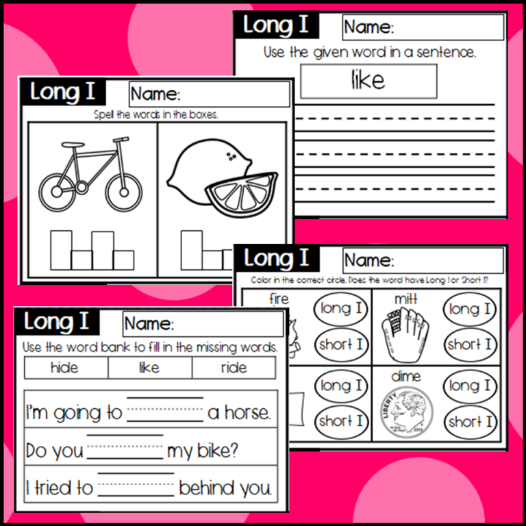 Long I Words Exit Slips | Made By Teachers