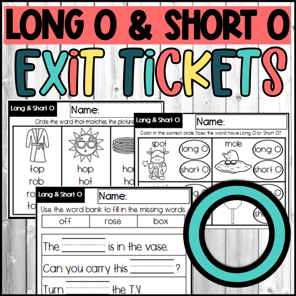 Long O and Short O Words Exit Slip | Made By Teachers
