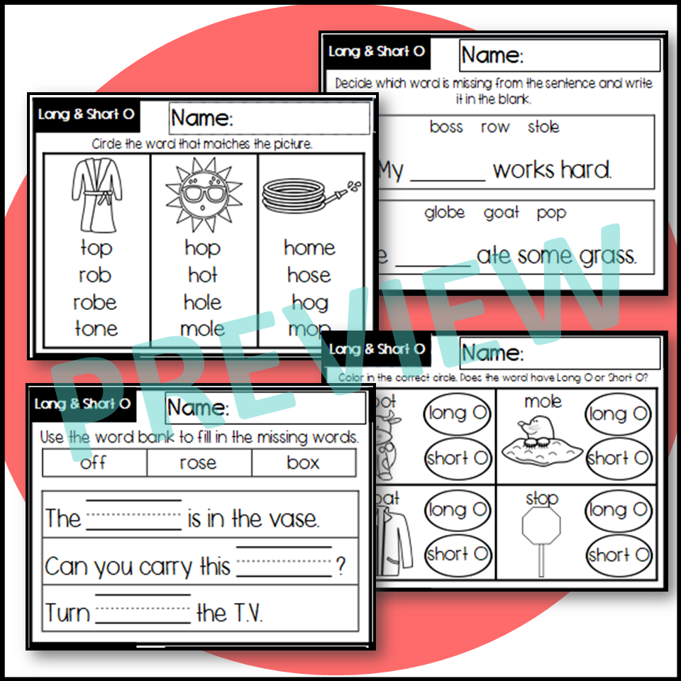 Long O and Short O Words Exit Slip | Made By Teachers