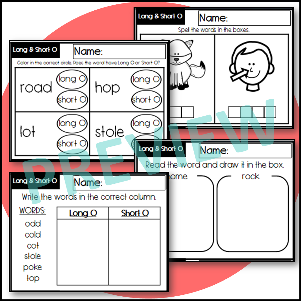 Long O and Short O Words Exit Slip | Made By Teachers