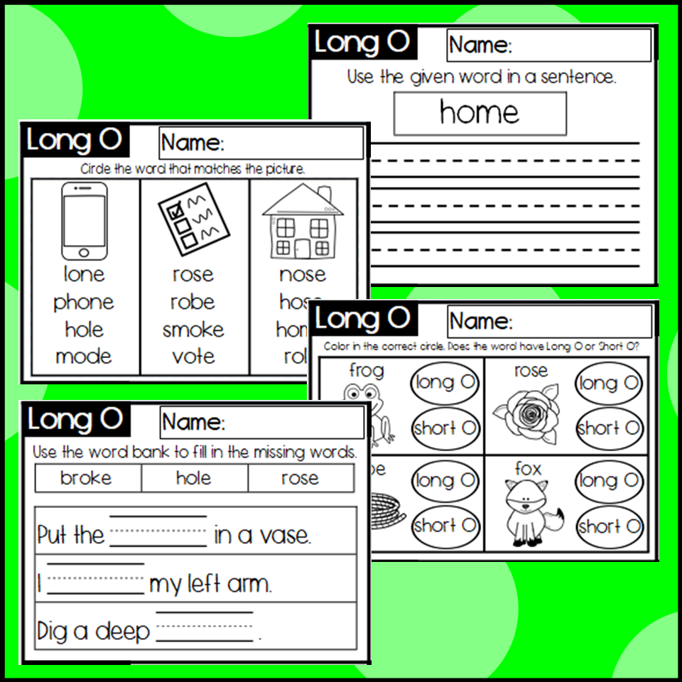Long O Words Exit Slips | Made By Teachers