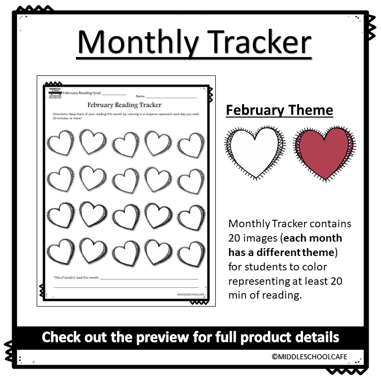 February Weekly and Monthly Reading Trackers | Made By Teachers