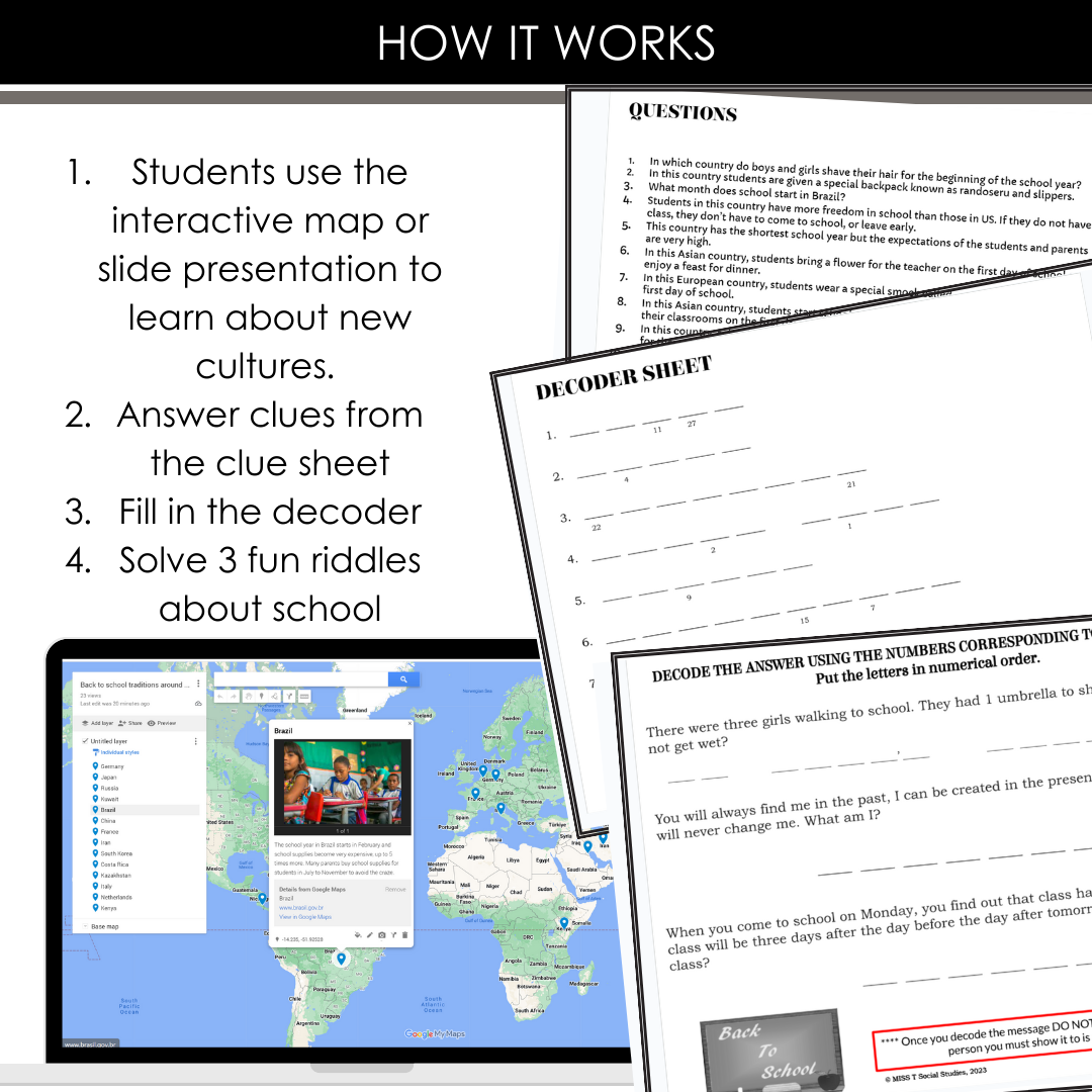 Back to school traditions around the world scavenger hunt | Made By ...