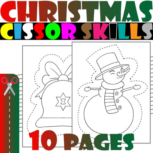 CHRISTMAS Scissor Skills And Coloring , MERRY CHRISTMAS Scissor Skills ...