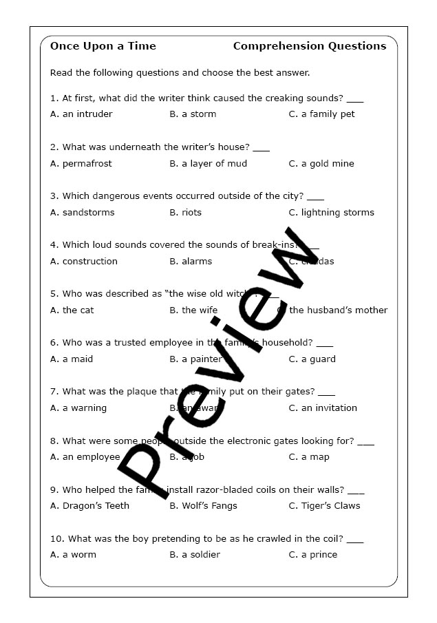 Nadine Gordimer "Once Upon a Time" worksheets | Made By Teachers