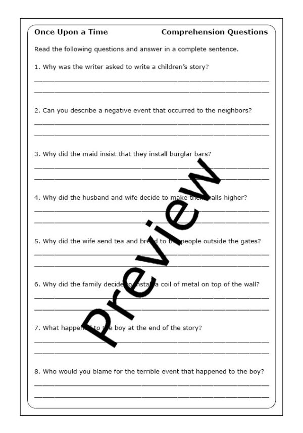 Nadine Gordimer "Once Upon a Time" worksheets | Made By Teachers