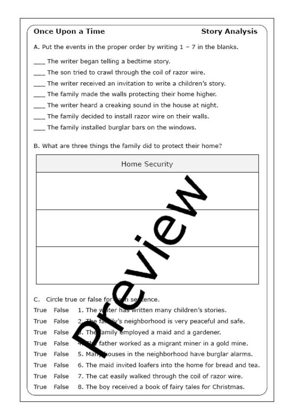 Nadine Gordimer "Once Upon a Time" worksheets | Made By Teachers