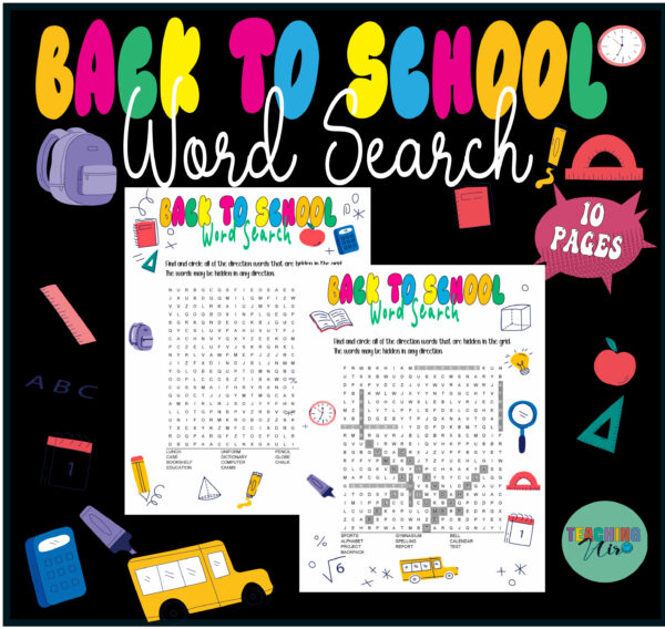 back to school word search puzzle| Back to school Vocab Word Search ...