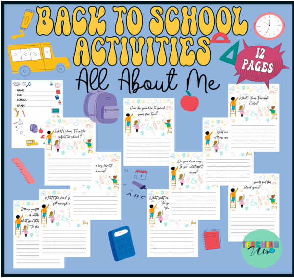 Back To School Worksheets |Get To Know Your Students With All About Me ...